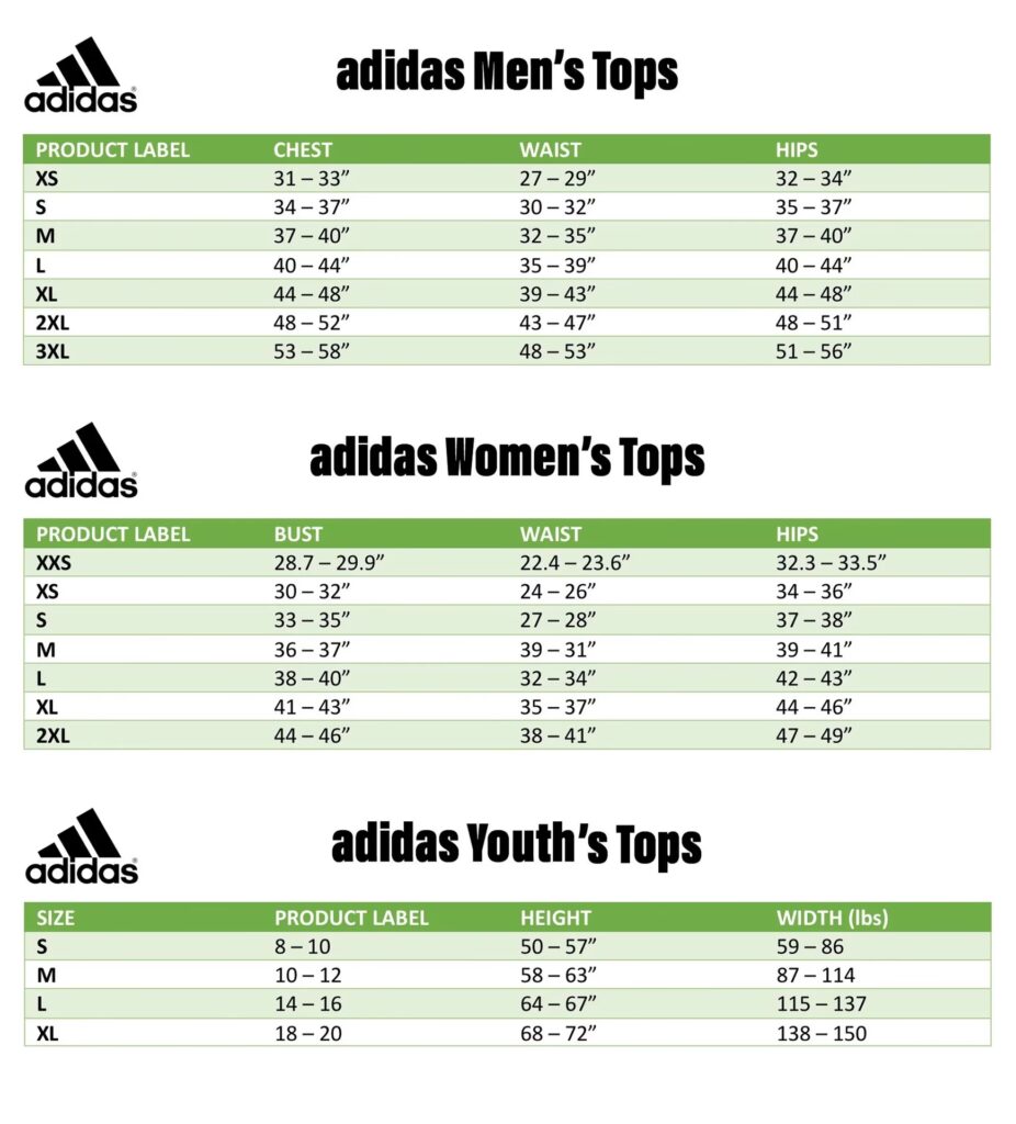 Adidas Størrelsesguide: Find Din Pasform | Club Diva